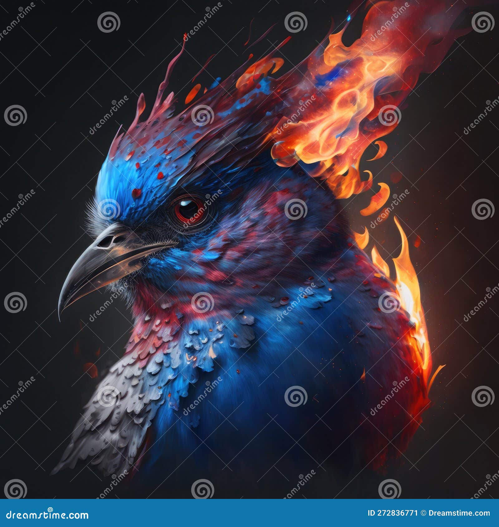 Dove Birds is in Blue Flamed. Ai Generated Stock Illustration ...