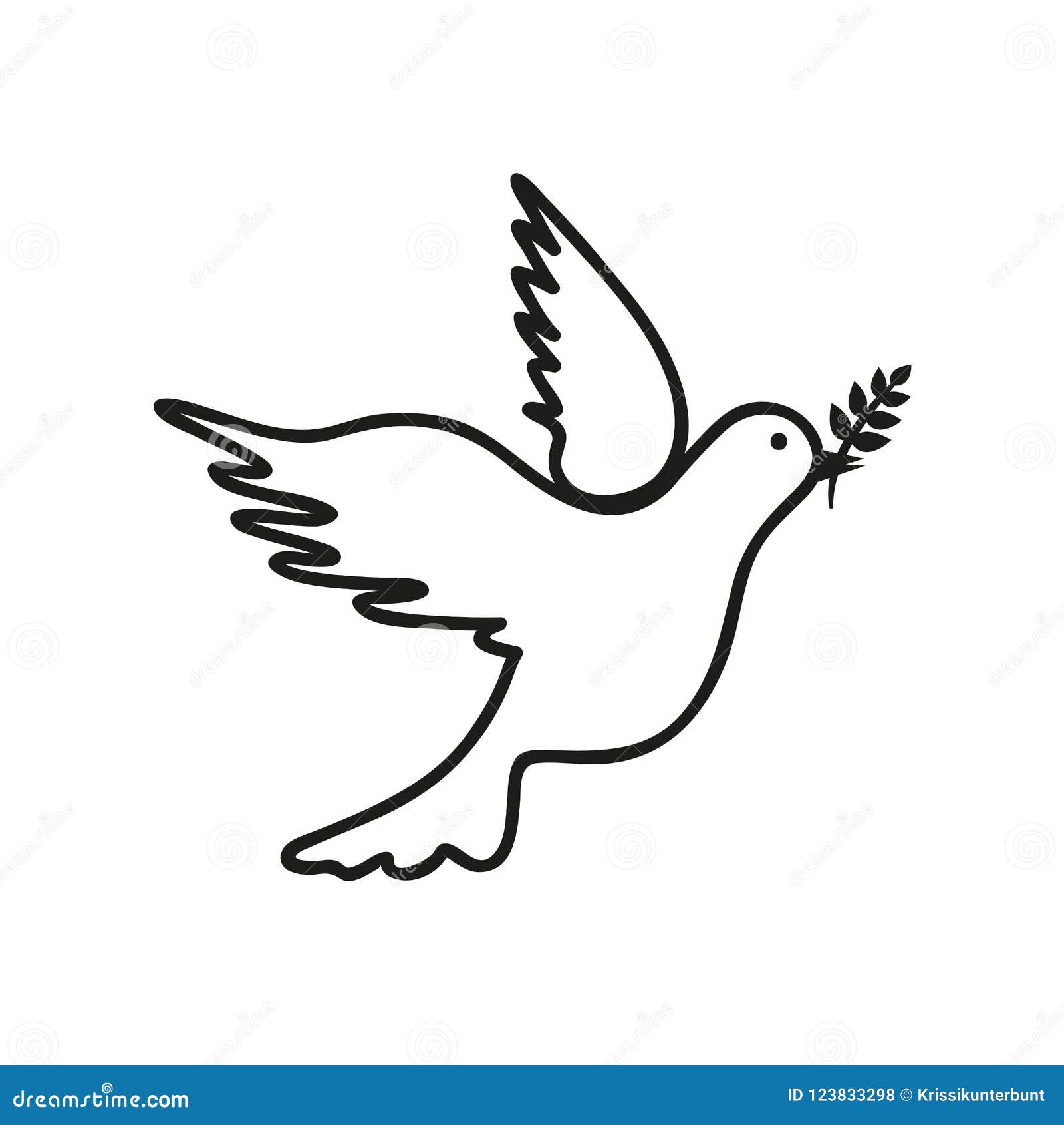Dove Black and White Drawing Stock Vector - Illustration of peaceful ...