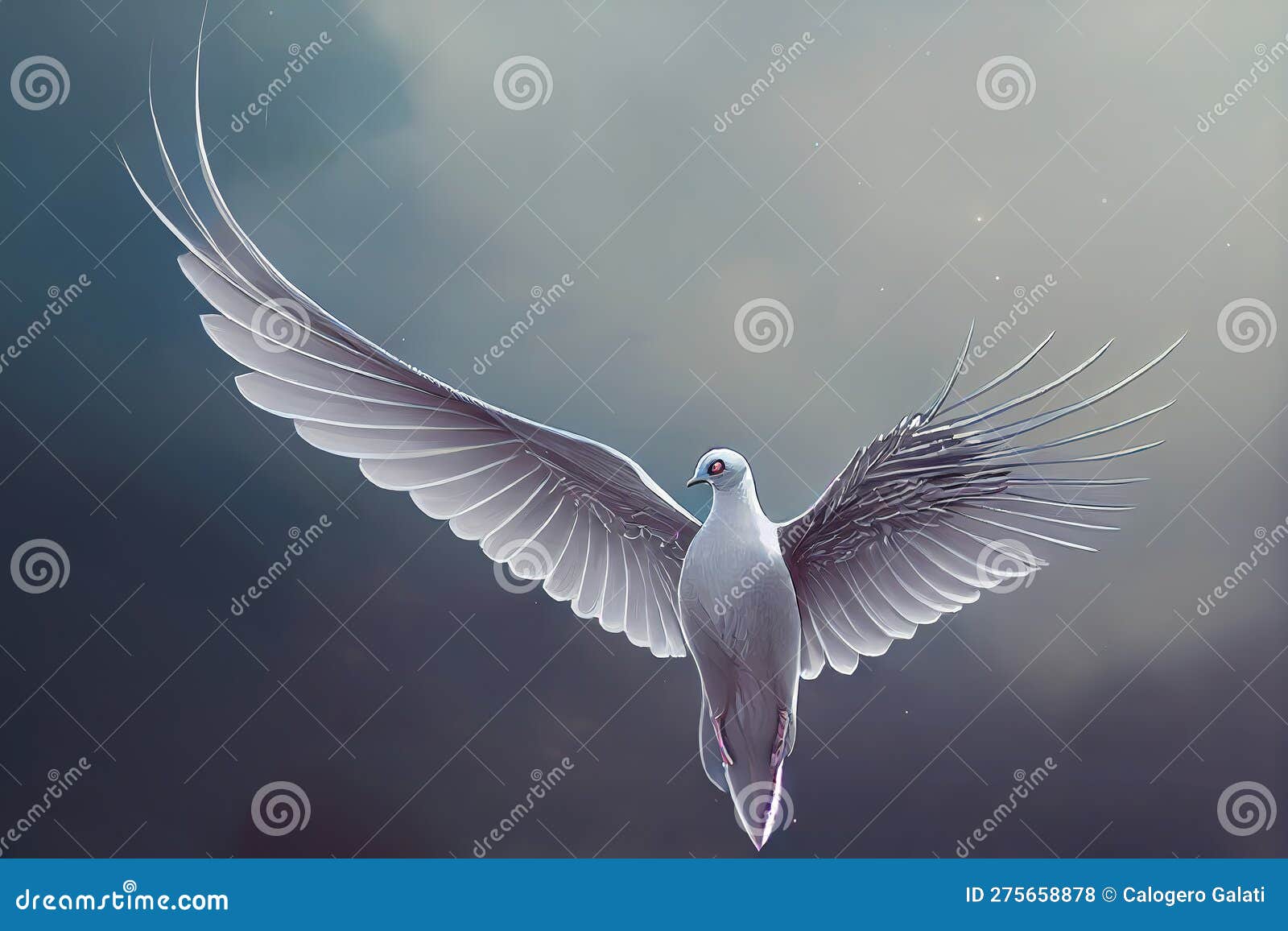 A Dove with Broken Wings, Fantasy Art Illustration, Ai Generated Image ...