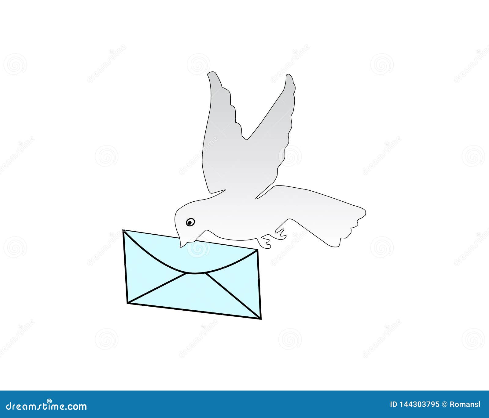 Dove Carrying Envelope Icon, Simple Style Cartoon Vector ...