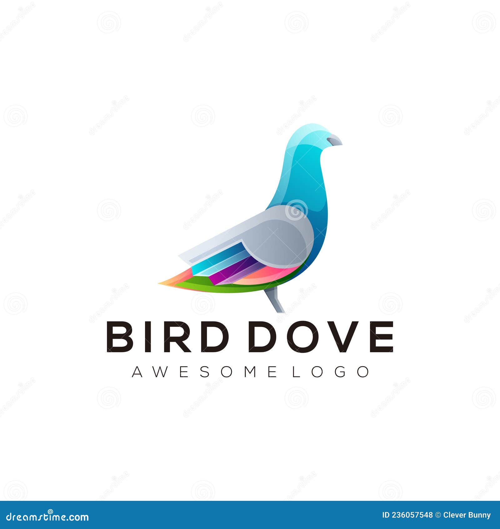 Dove Colorful Logo Illustration Stock Vector - Illustration of black ...