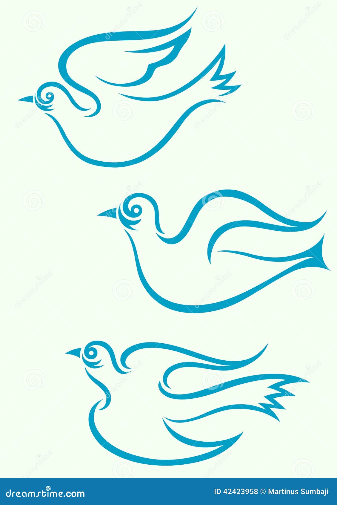 Dove flying. stock vector. Illustration of graphic, doodles - 42423958
