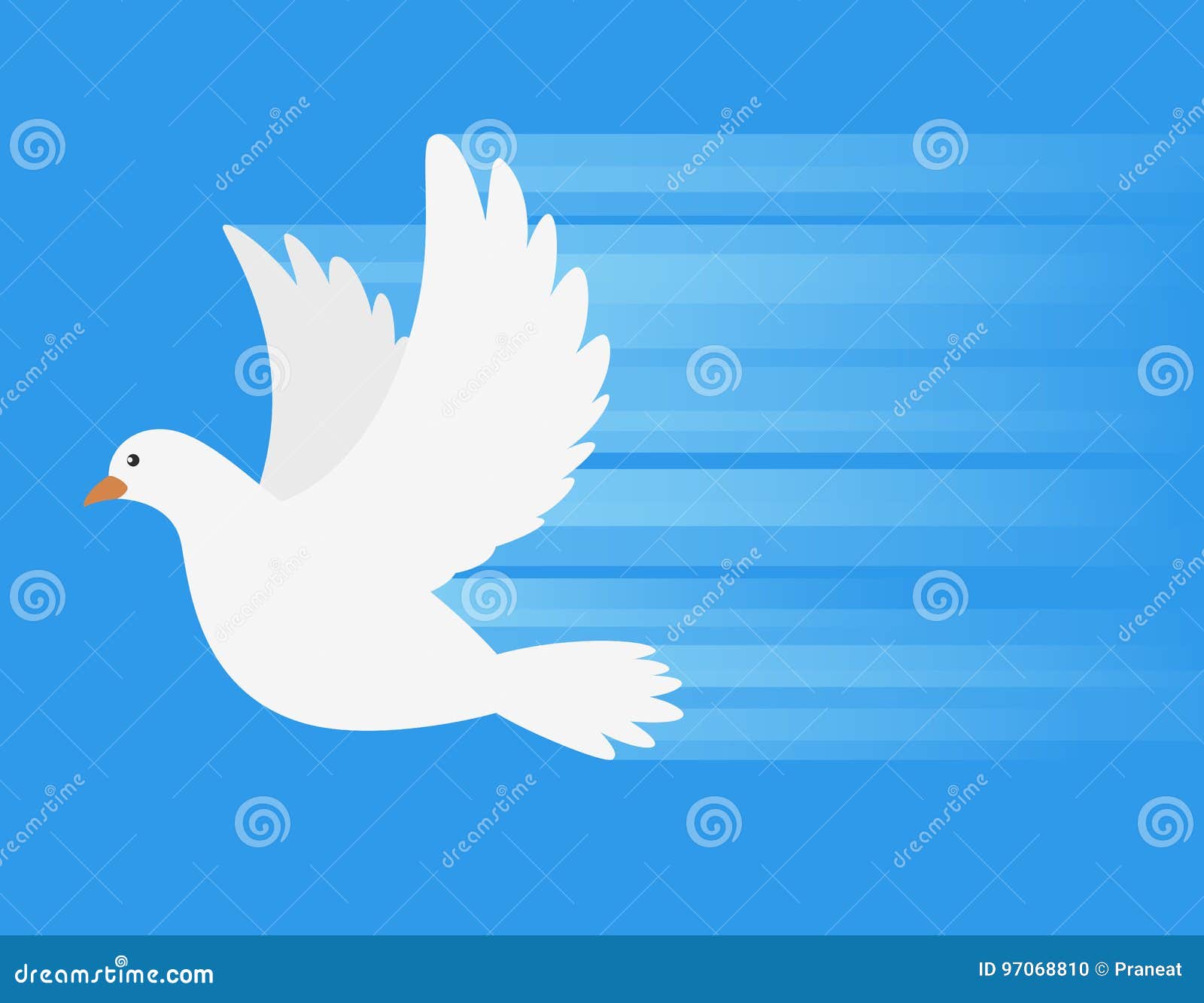 Dove Flying With A Symbol Of Religion. Cross. Dove Of Peace. Vector ...