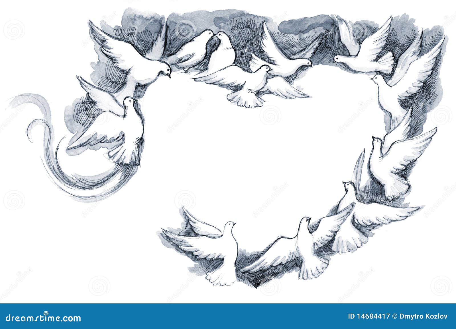Dove frame stock illustration. Illustration of freedom - 14684417
