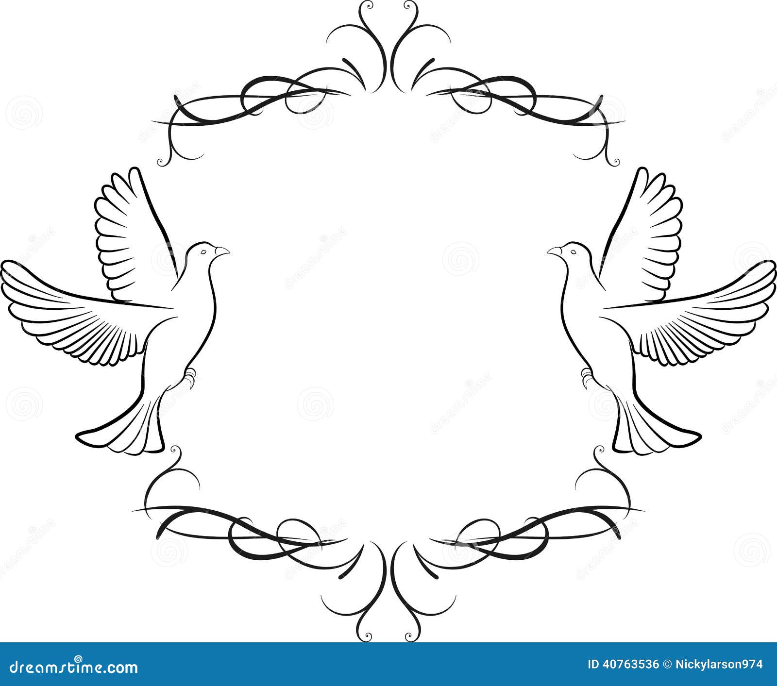 Dove and frame background stock vector. Illustration of card - 40763536