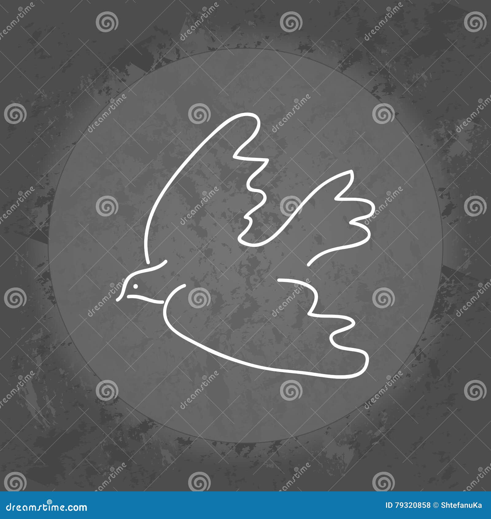 Dove on Gray Vintage Background Stock Vector - Illustration of ...