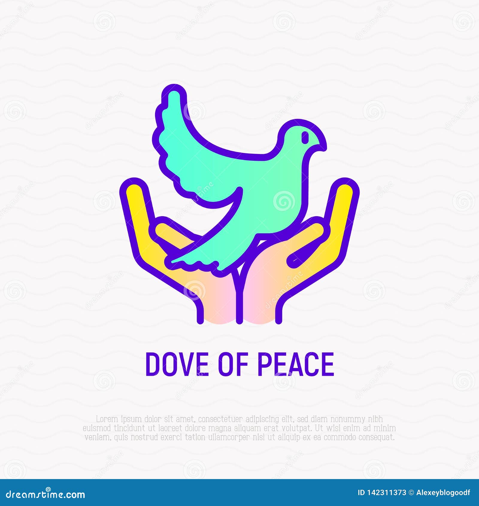 Dove in Hands Thin Line Icon Stock Vector - Illustration of peace, line ...
