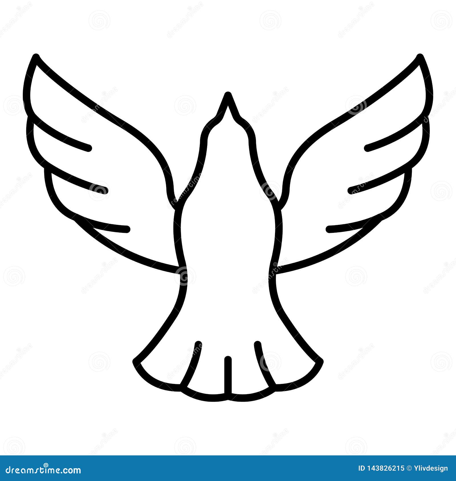 Dove icon, outline style stock vector. Illustration of animal - 143826215