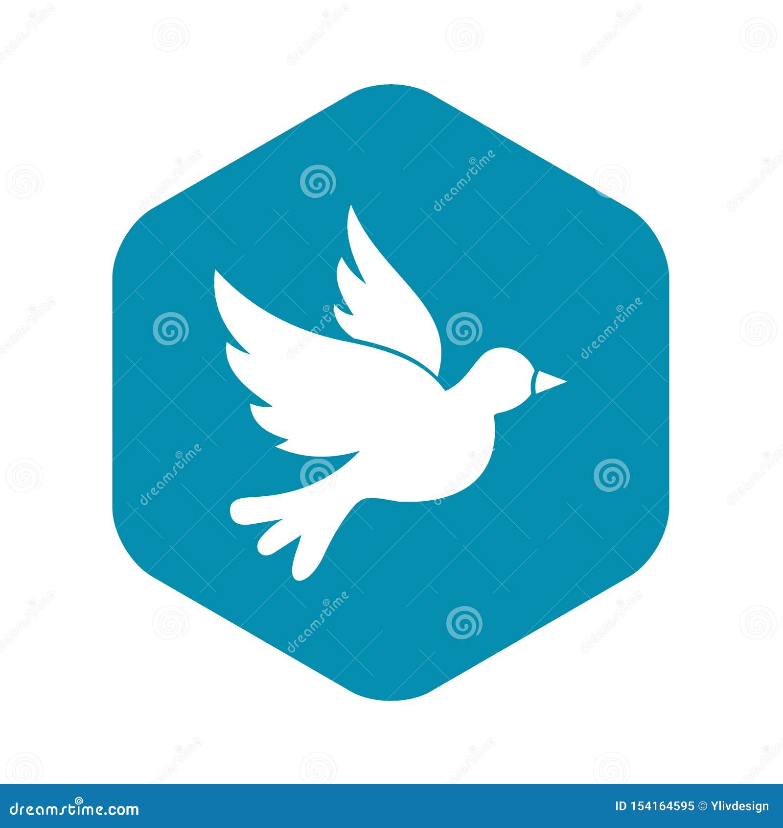 Dove icon, simple style stock vector. Illustration of pigeon - 154164595
