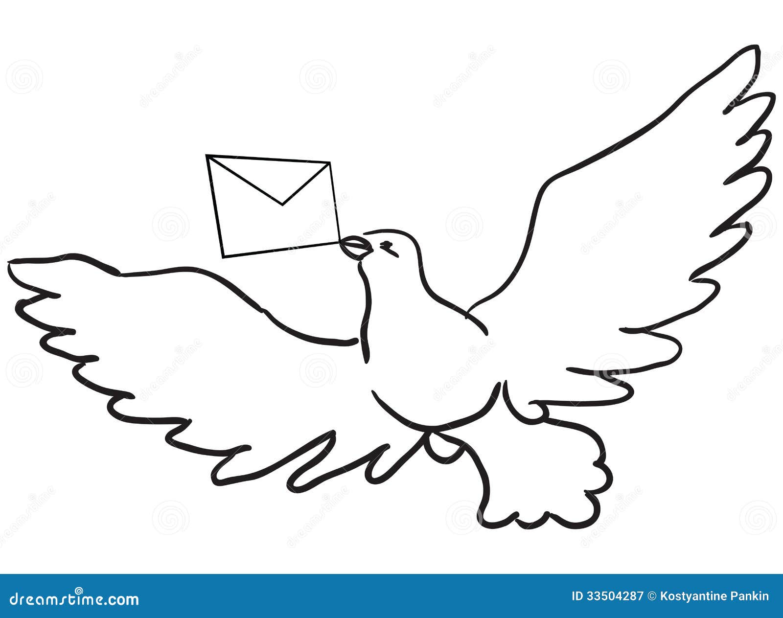 Dove with a letter stock vector. Illustration of isolated - 33504287