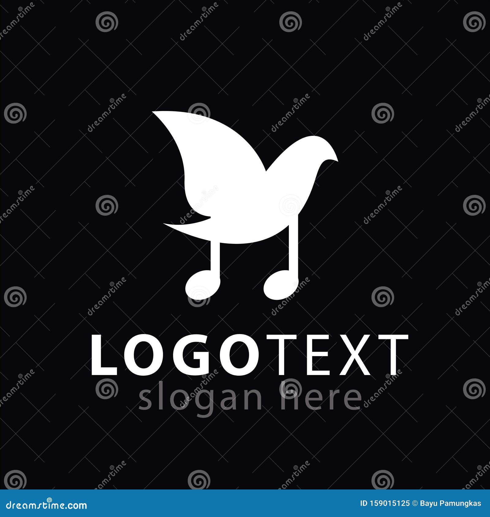 Dove and Music symbol Logo stock vector. Illustration of lesson - 159015125