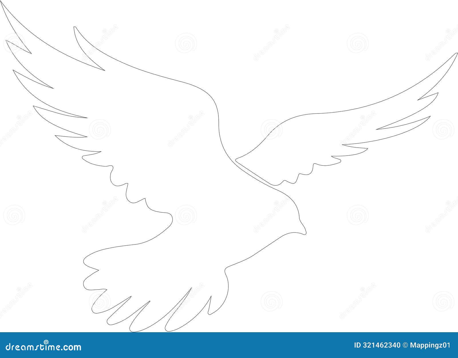 Dove Outline Silhouette Generative Ai Stock Vector - Illustration of ...