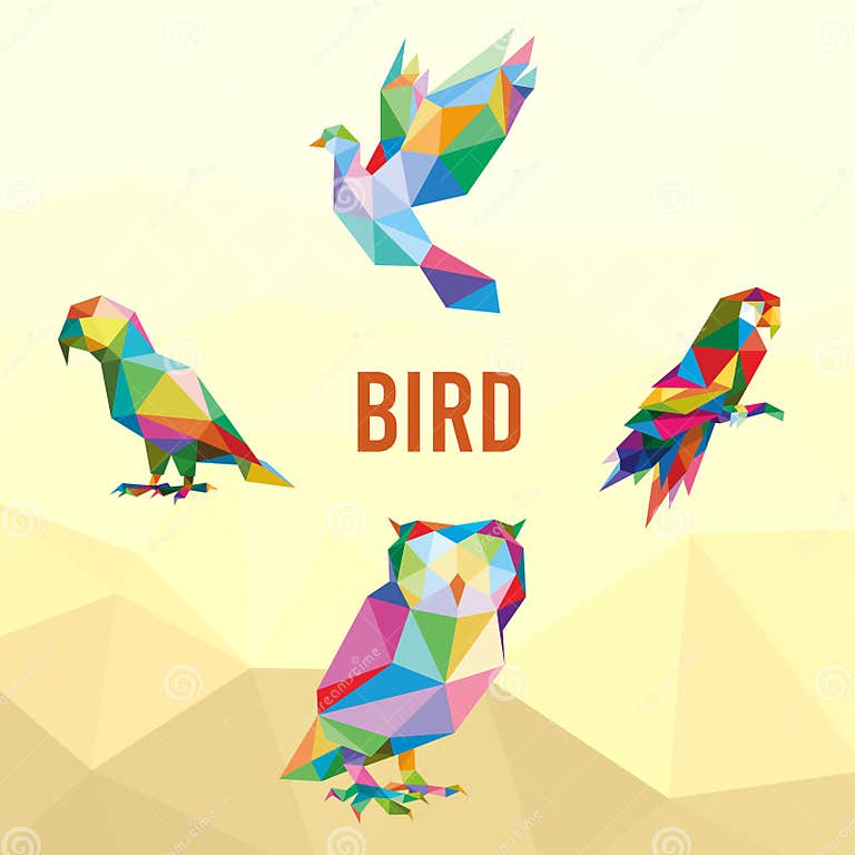 DOVE OWL PARROT BIRD ANIMAL PET POP ART LOW POLY LOGO ICON SYMBOL Stock ... DOVE OWL PARROT BIRD ANIMAL PET POP ART LOW POLY LOGO ICON SYMBOL Stock ...