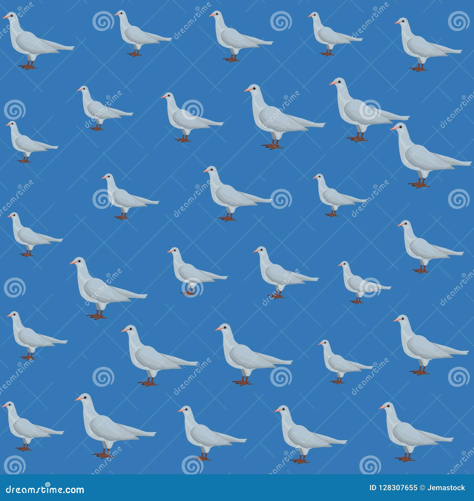 Dove pattern background stock vector. Illustration of blue - 128307655