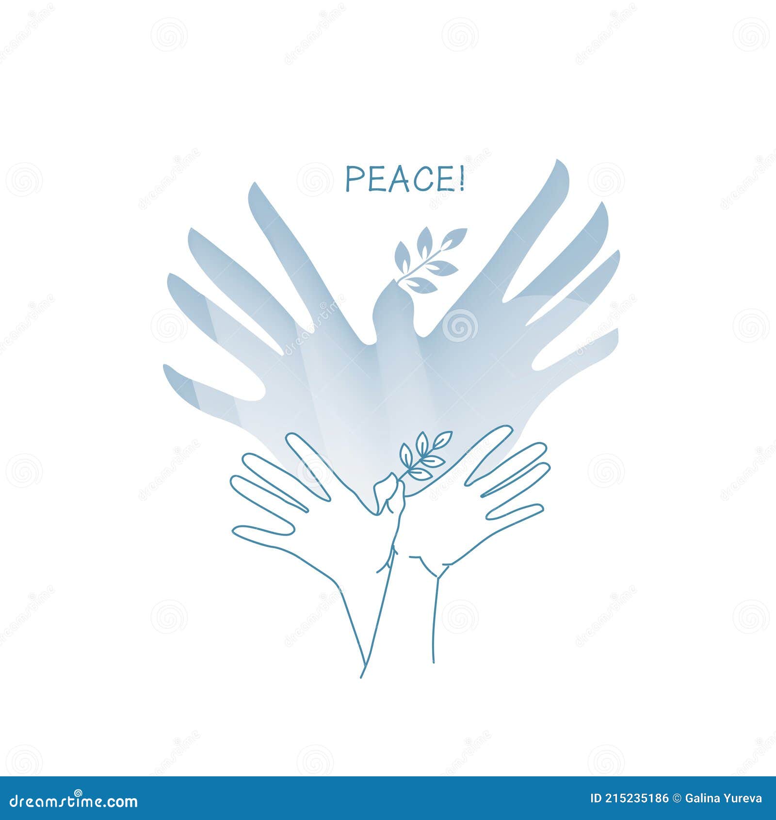 A Dove of Peace Created from the Shadow of Hands Stock Vector ...