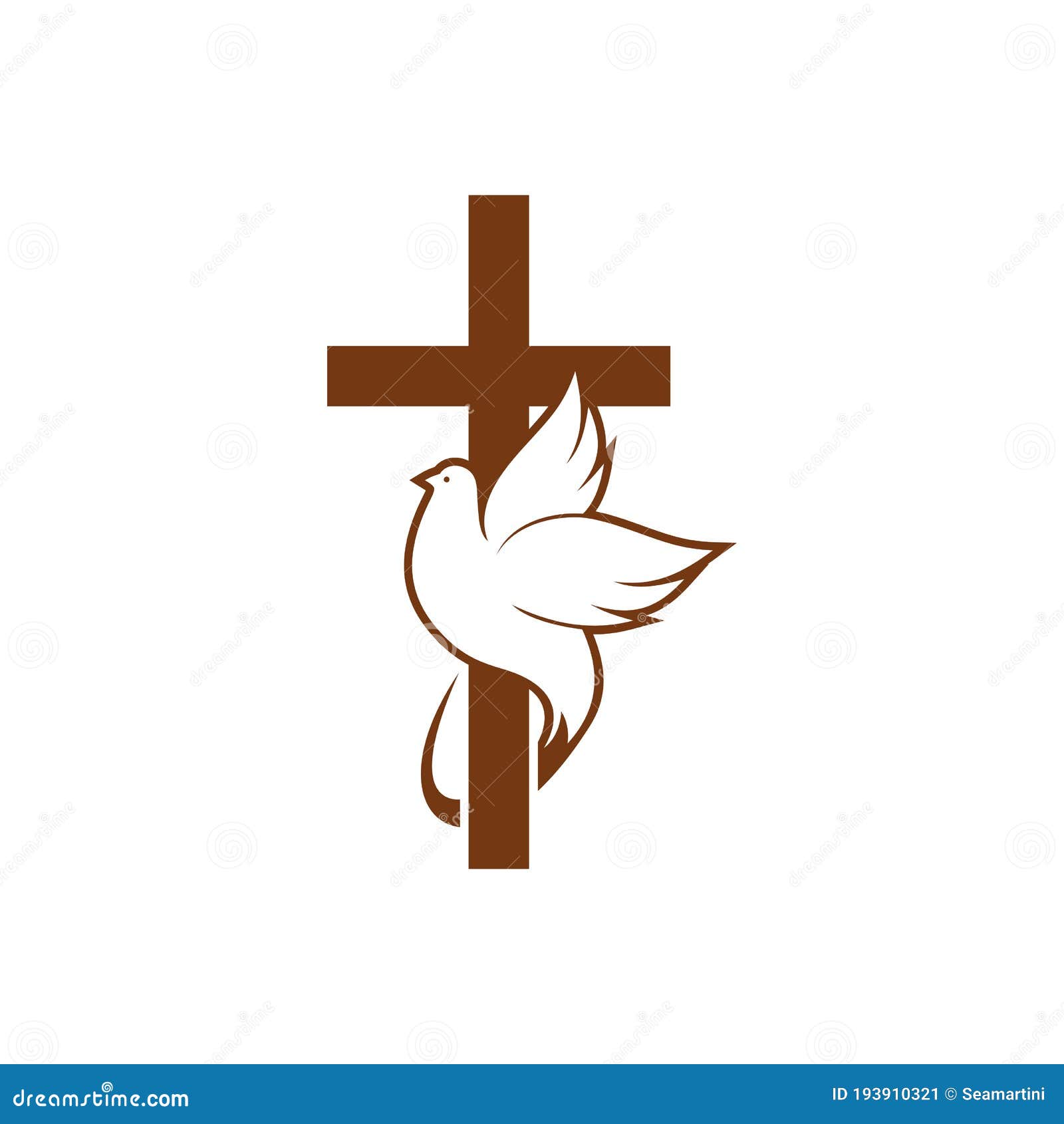 Cross, Holy Dove Bird Isolated Crucifix Religion Stock Vector ... Cross, Holy Dove Bird Isolated Crucifix Religion Stock Vector ...