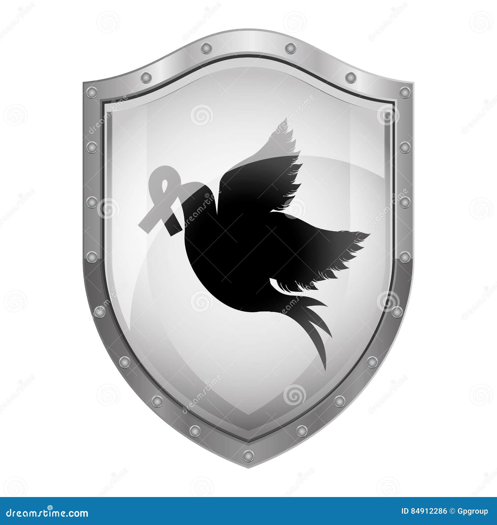 Dove with peace ribbon stock vector. Illustration of support - 84912286