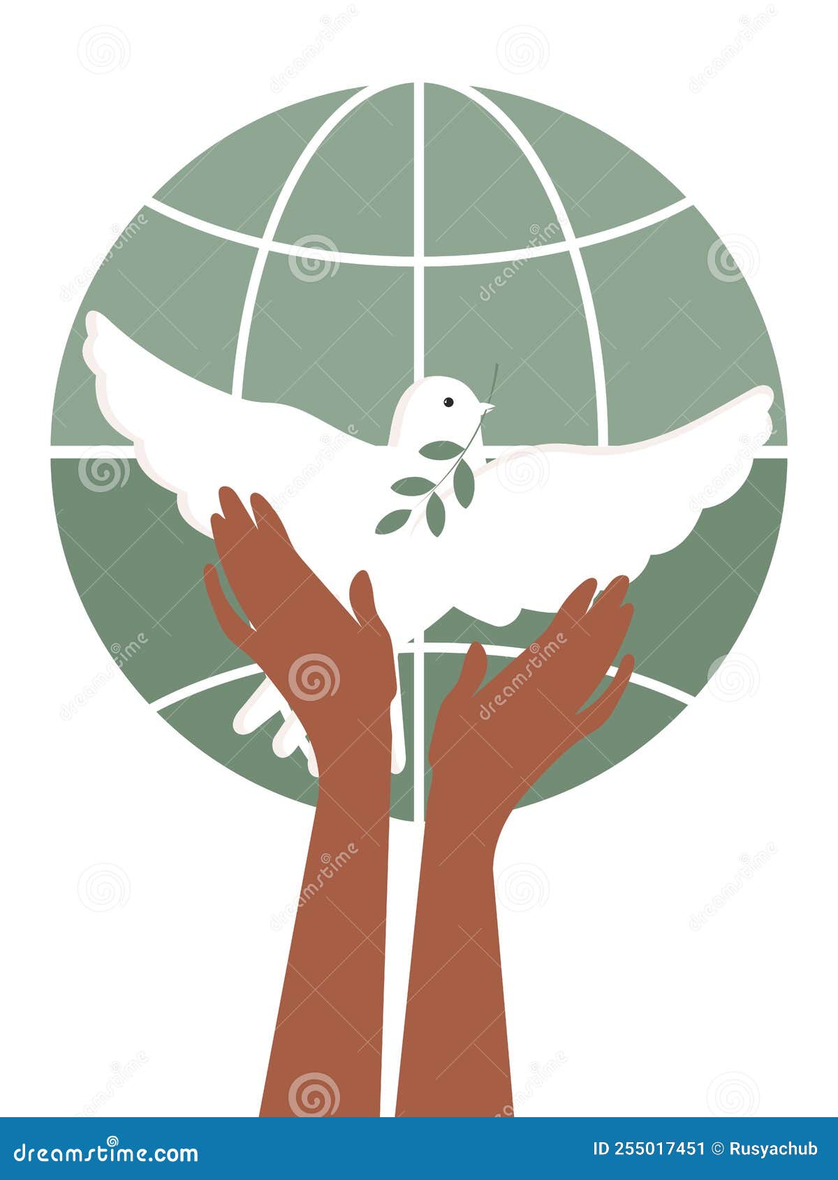 The Dove of Peace is White. the Hands of the People Hold the Bird of ...
