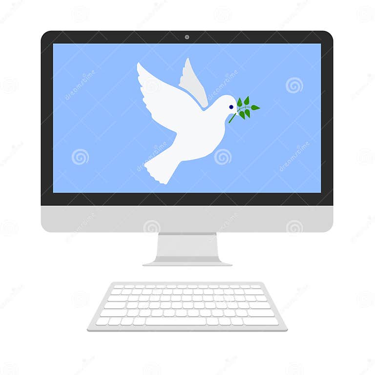 Dove on screen stock illustration. Illustration of avian - 79309702
