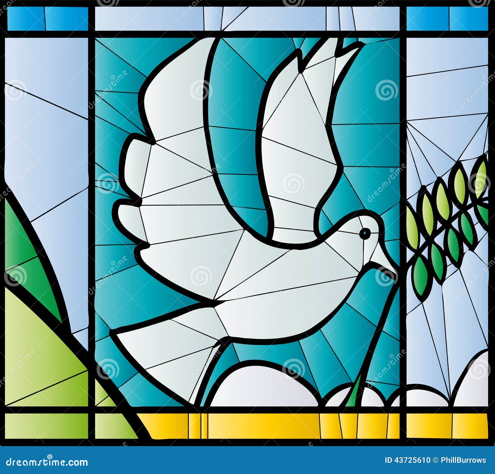 Dove stained glass stock vector. Illustration of drawings - 43725610