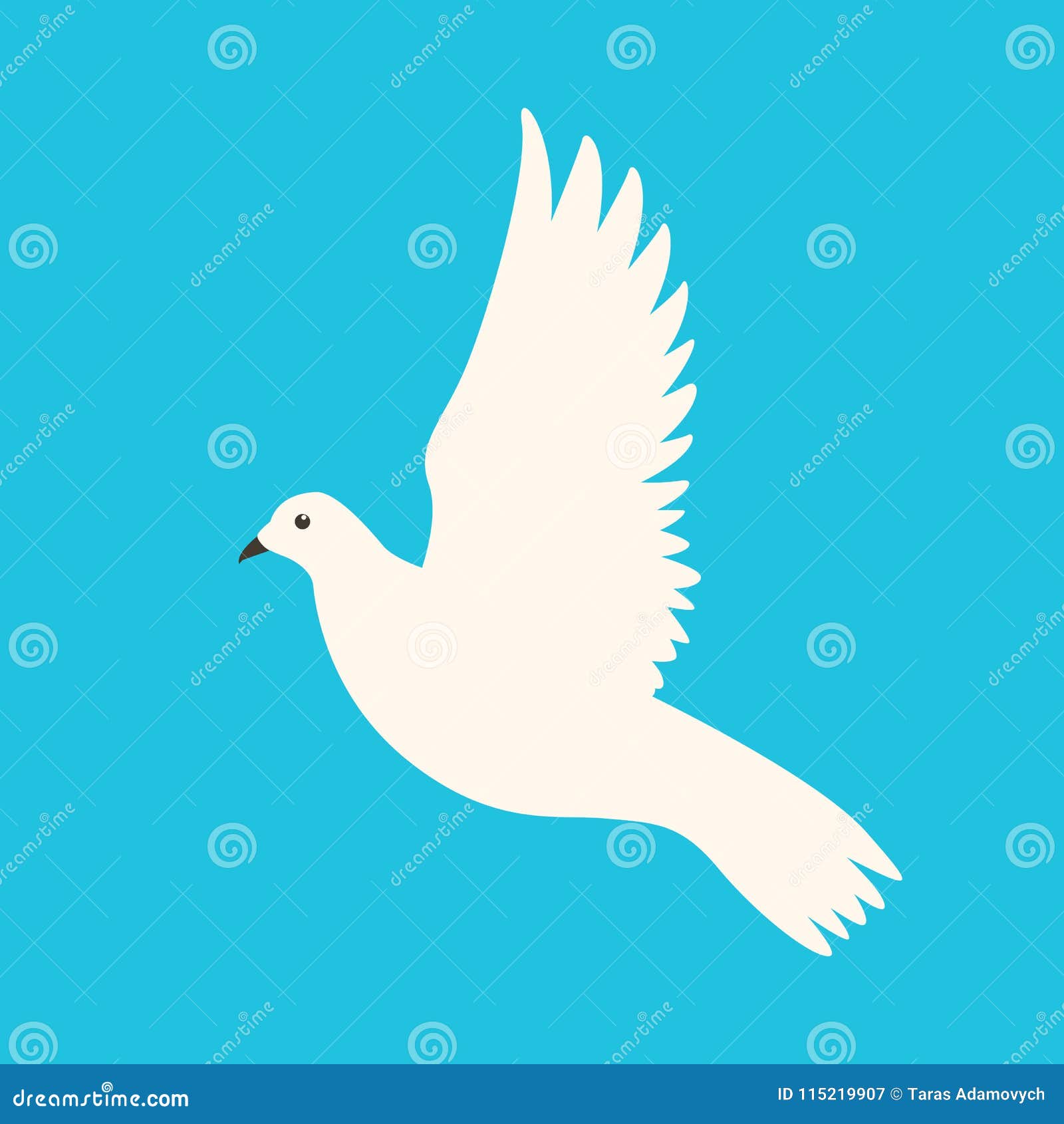 Dove Vector Illustration Flat Style Profile Side Stock Vector ...