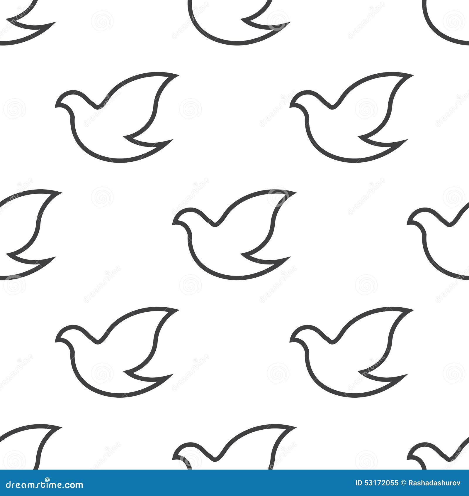 Dove, Vector Seamless Pattern Stock Vector - Illustration of retro ...