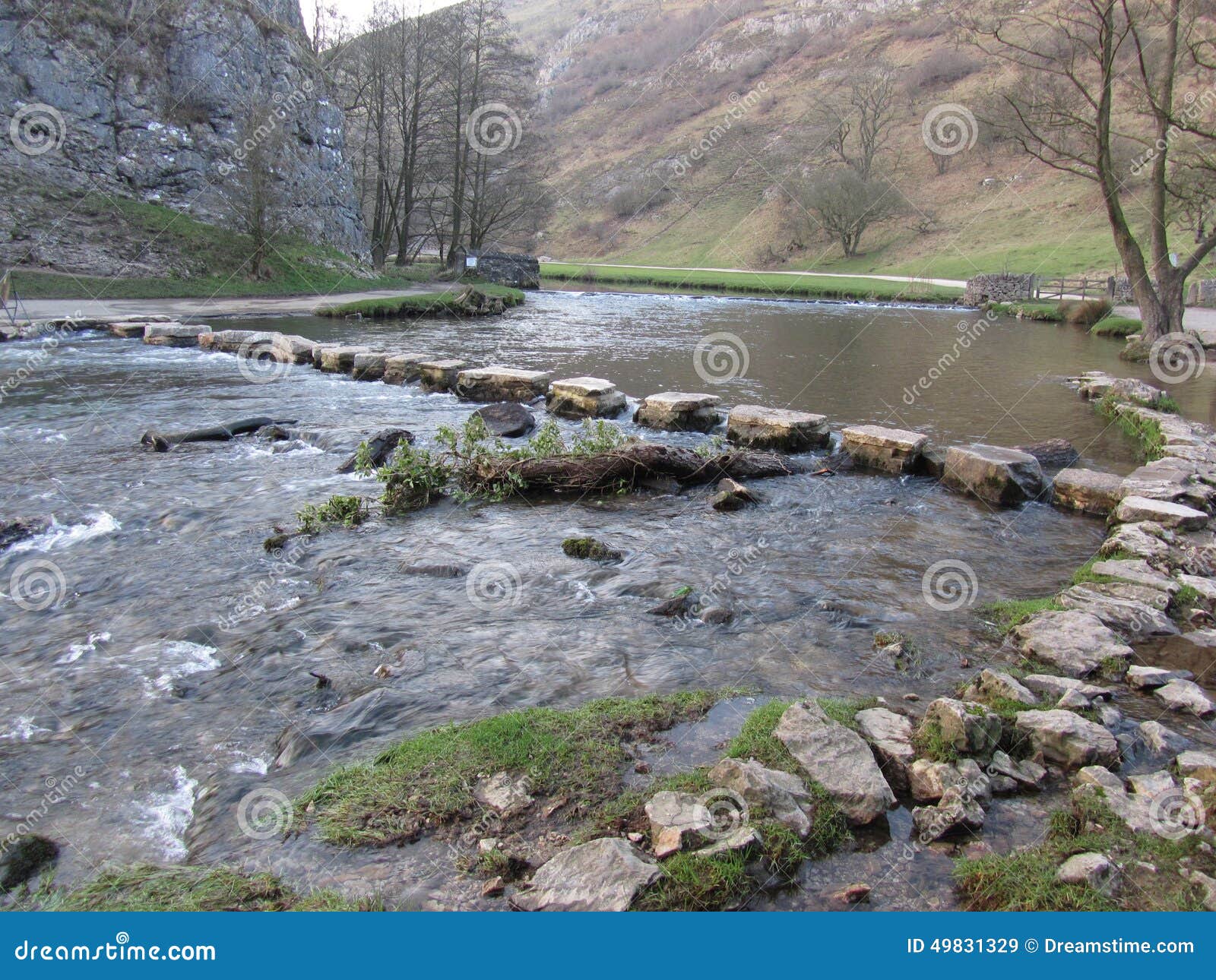 Dovedale stepping stones stock image. Image of river - 49831329