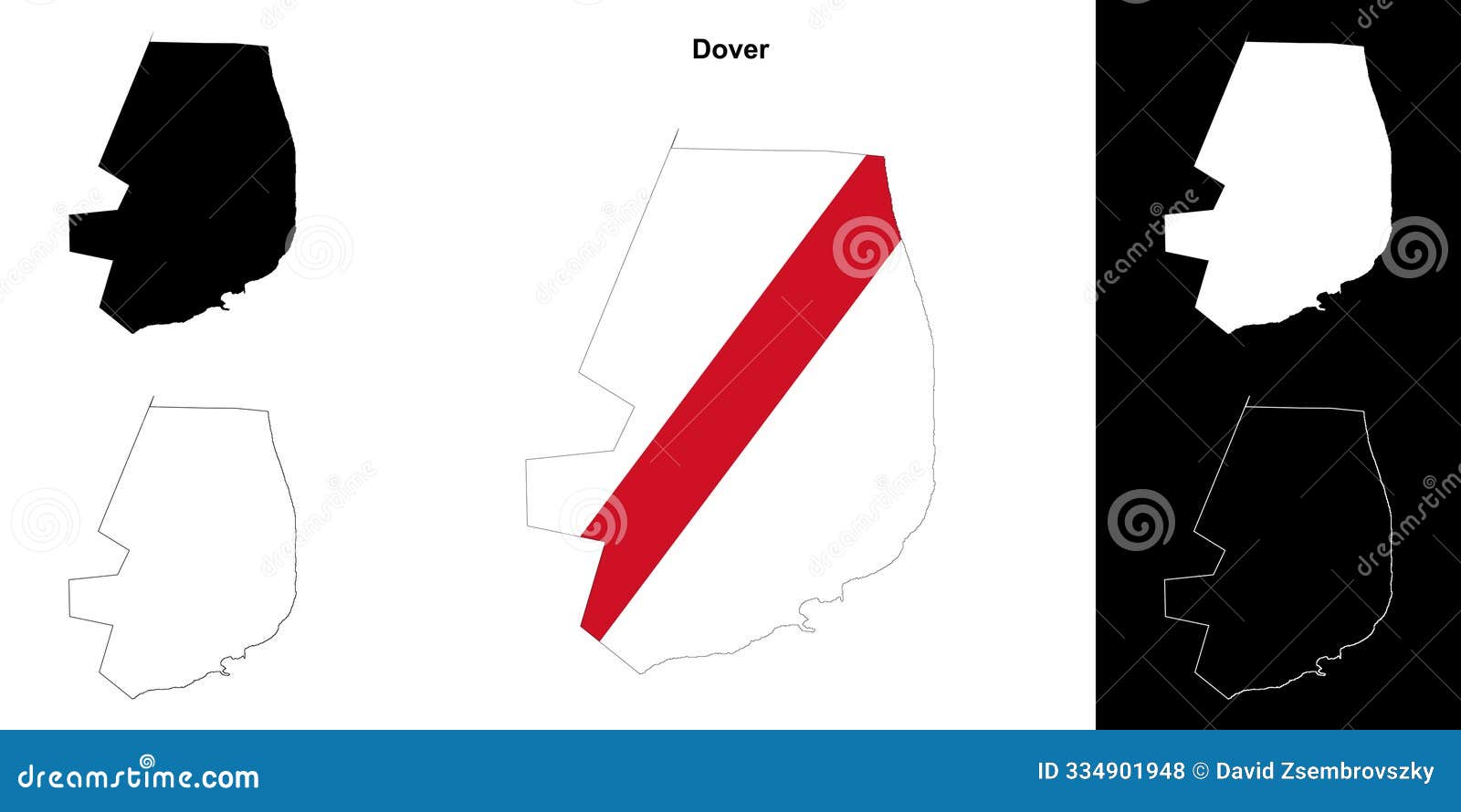 Dover Outline Map Vector Illustration | CartoonDealer.com #334901948