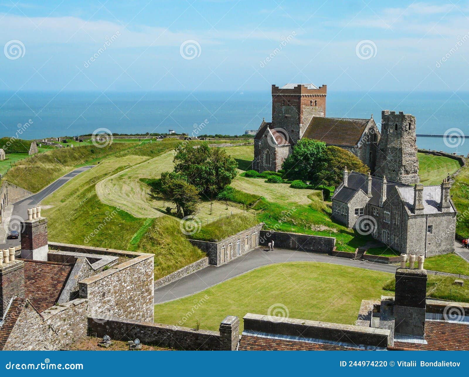 Beautiful Panorama of the Dover Castle Stock Photo - Image of medieval ...