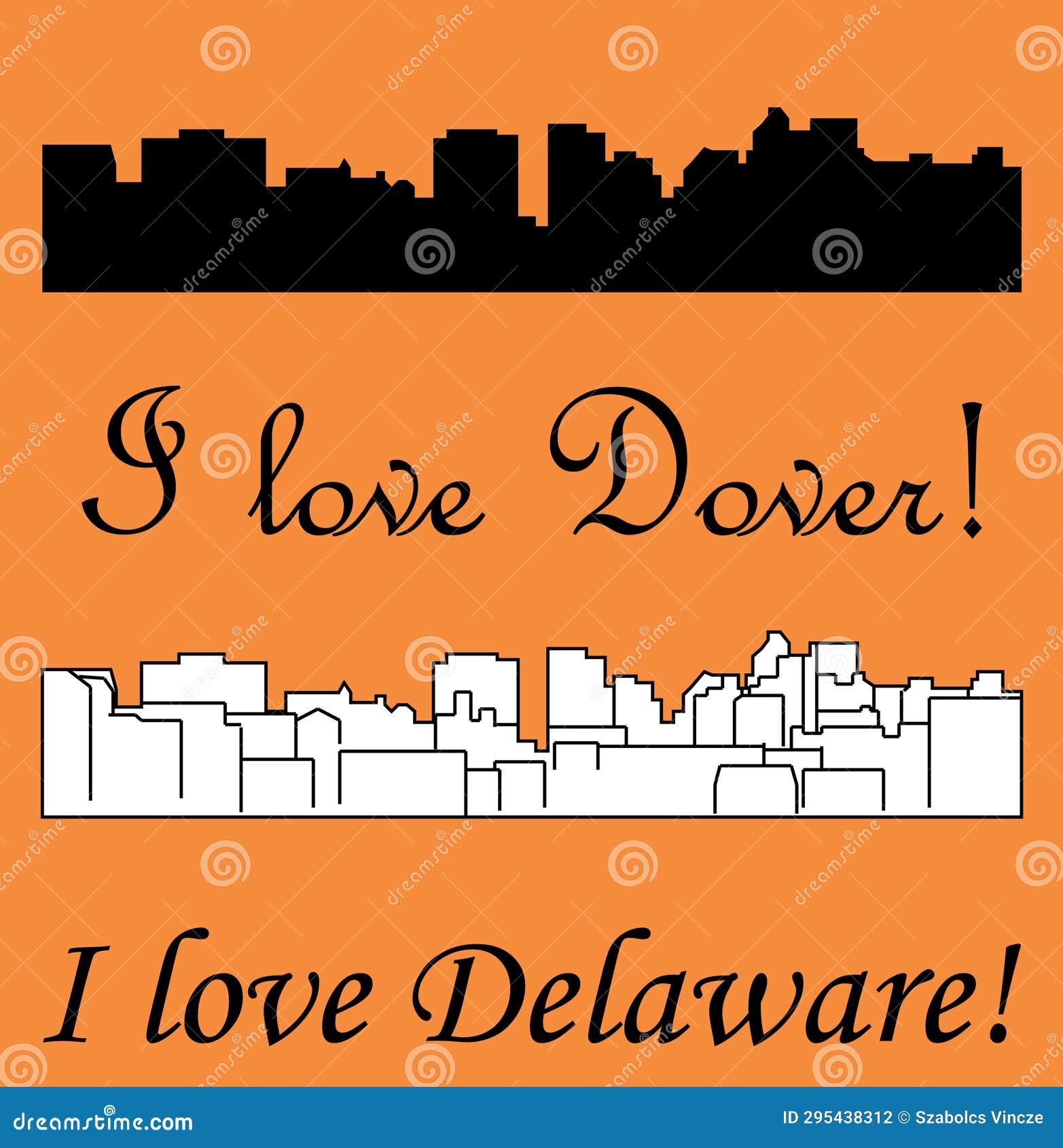 Dover Delaware City Skyline Vector Silhouette | CartoonDealer.com ...