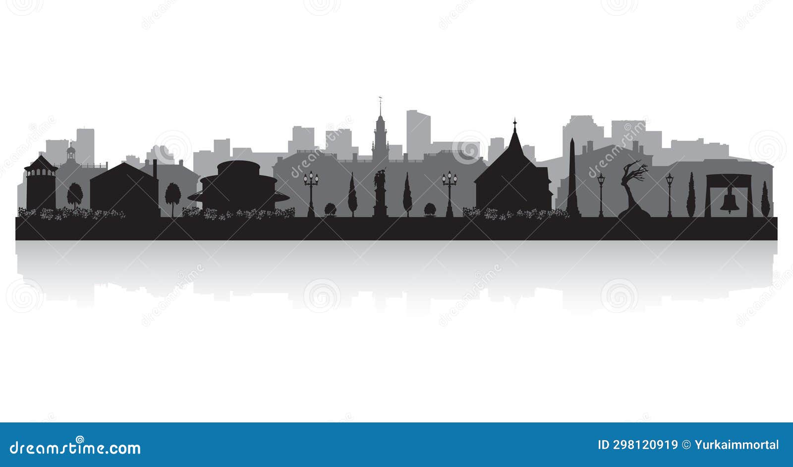Dover Delaware City Skyline Vector Silhouette | CartoonDealer.com ...