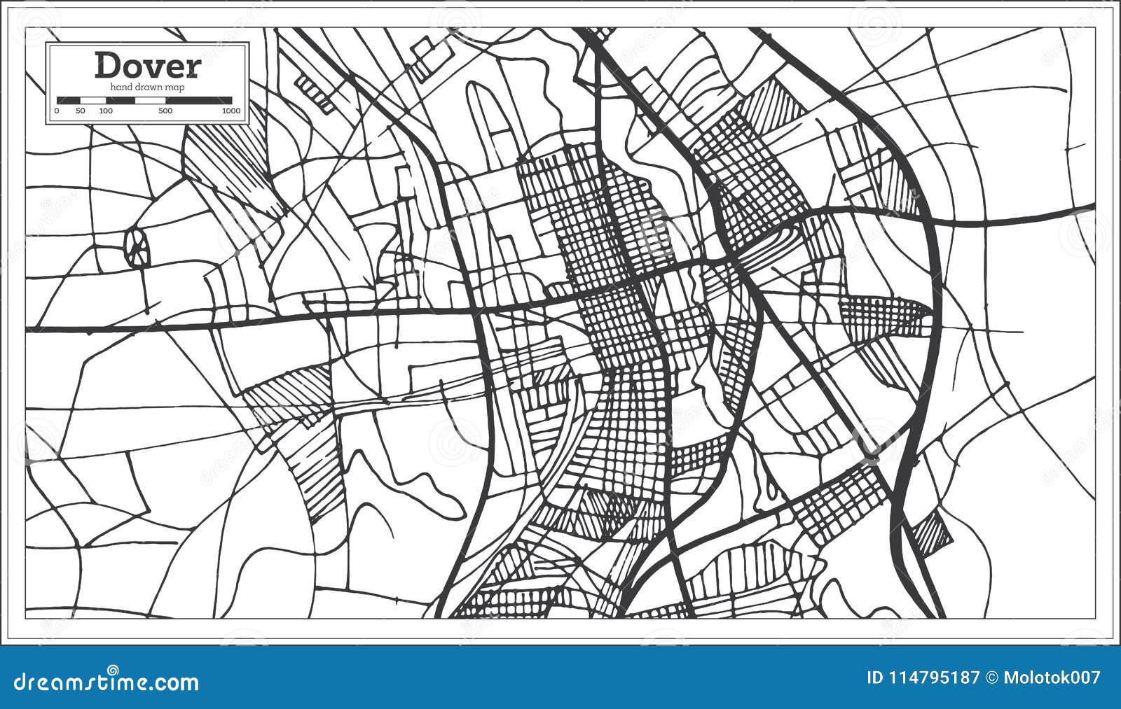Dover Delaware USA City Map in Retro Style. Outline Map Stock Vector ...