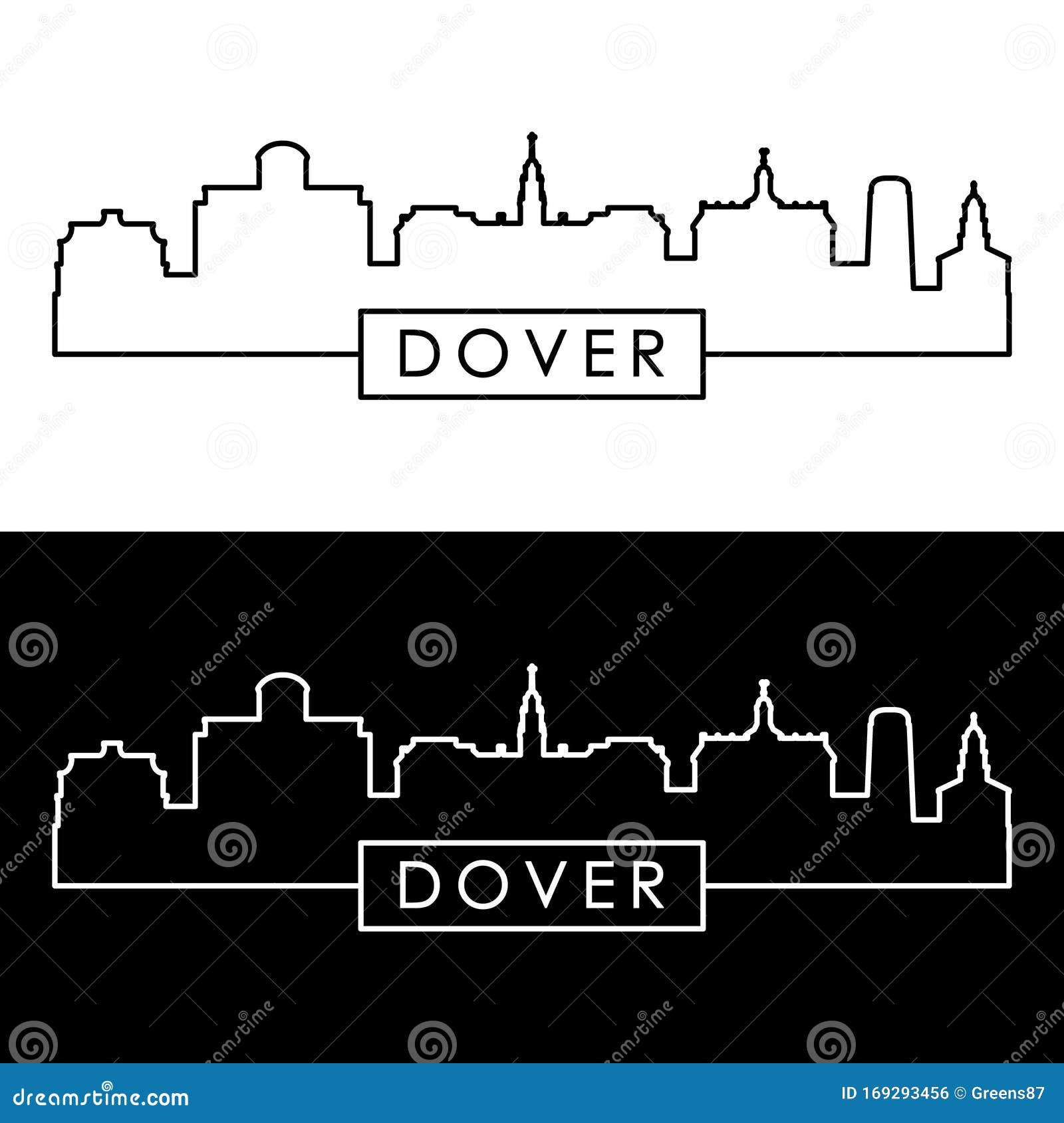 Dover Skyline Symbol Design City Vector Art | CartoonDealer.com #100269048