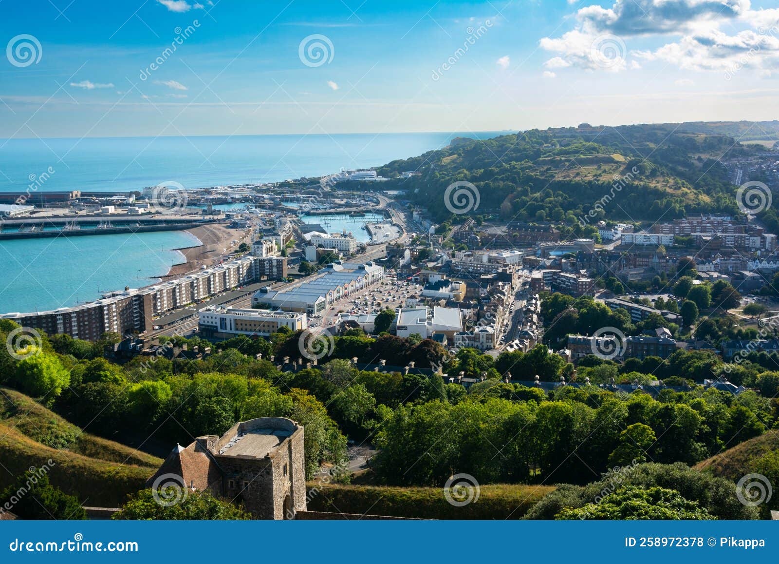 Dover View from the Castle, Dover, England, UK Stock Photo - Image of ...