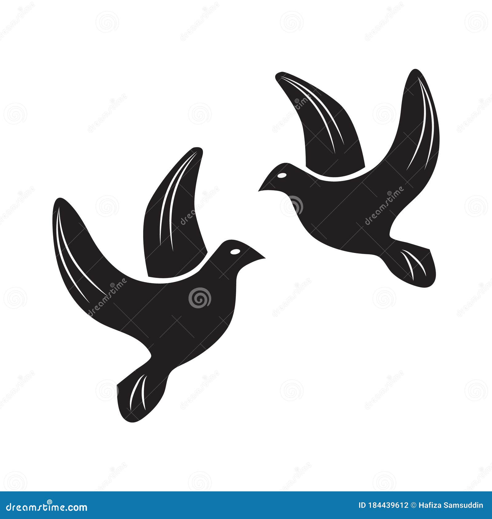 Doves Flying. Vector Illustration Decorative Background Design Stock ...