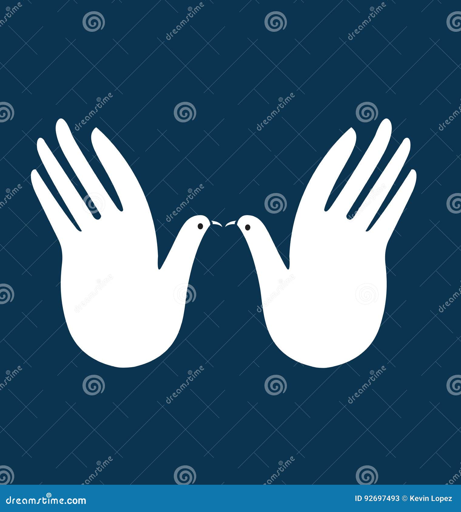 Doves made of hands logo stock vector. Illustration of gentle - 92697493