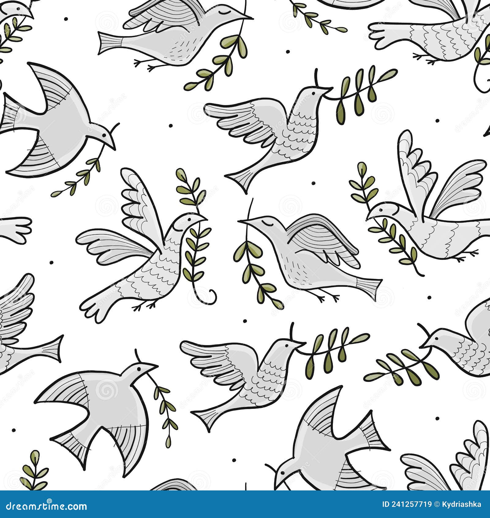Doves, Seamless Pattern for Your Design Stock Vector - Illustration of ...