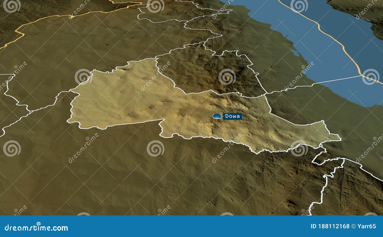 Dowa, Malawi - Highlighted with Capital. Physical Stock Illustration ...