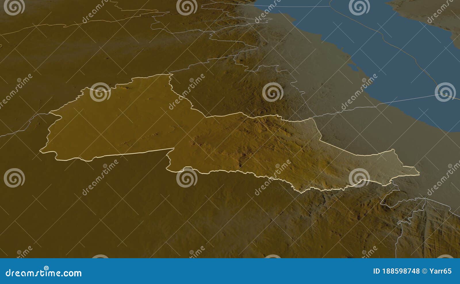 Dowa, Malawi - Outlined. Relief Stock Illustration - Illustration of ...
