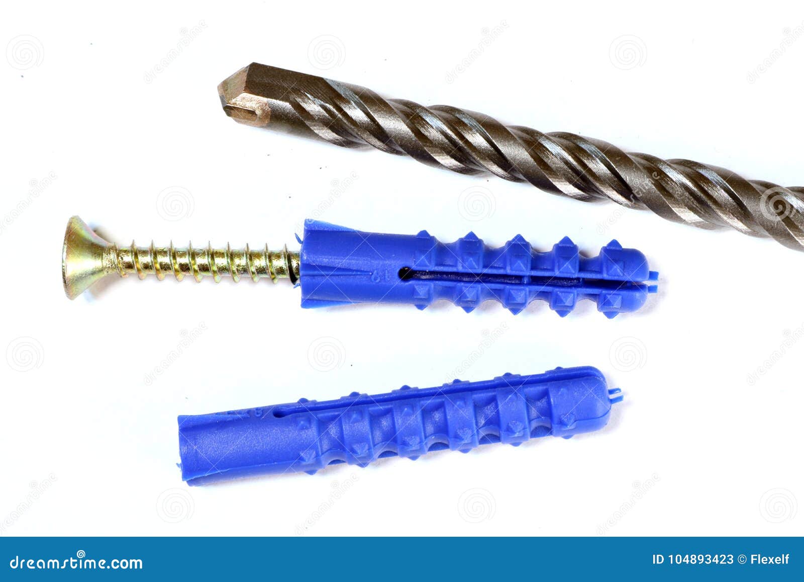 Dowel Pin Or Wall Plugs And Screws For Gypsum Board Royalty-Free Stock ...