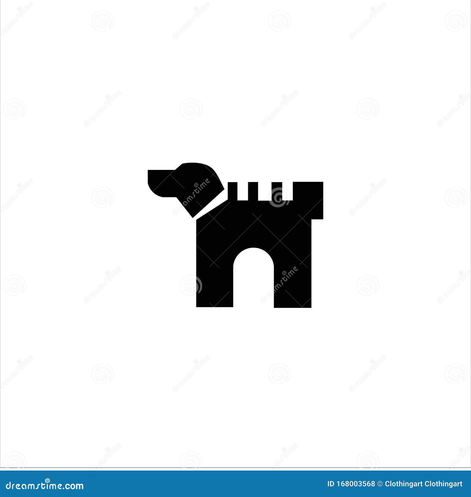 Dog and Castle Vector Logo Design Abstract Stock Vector - Illustration ...