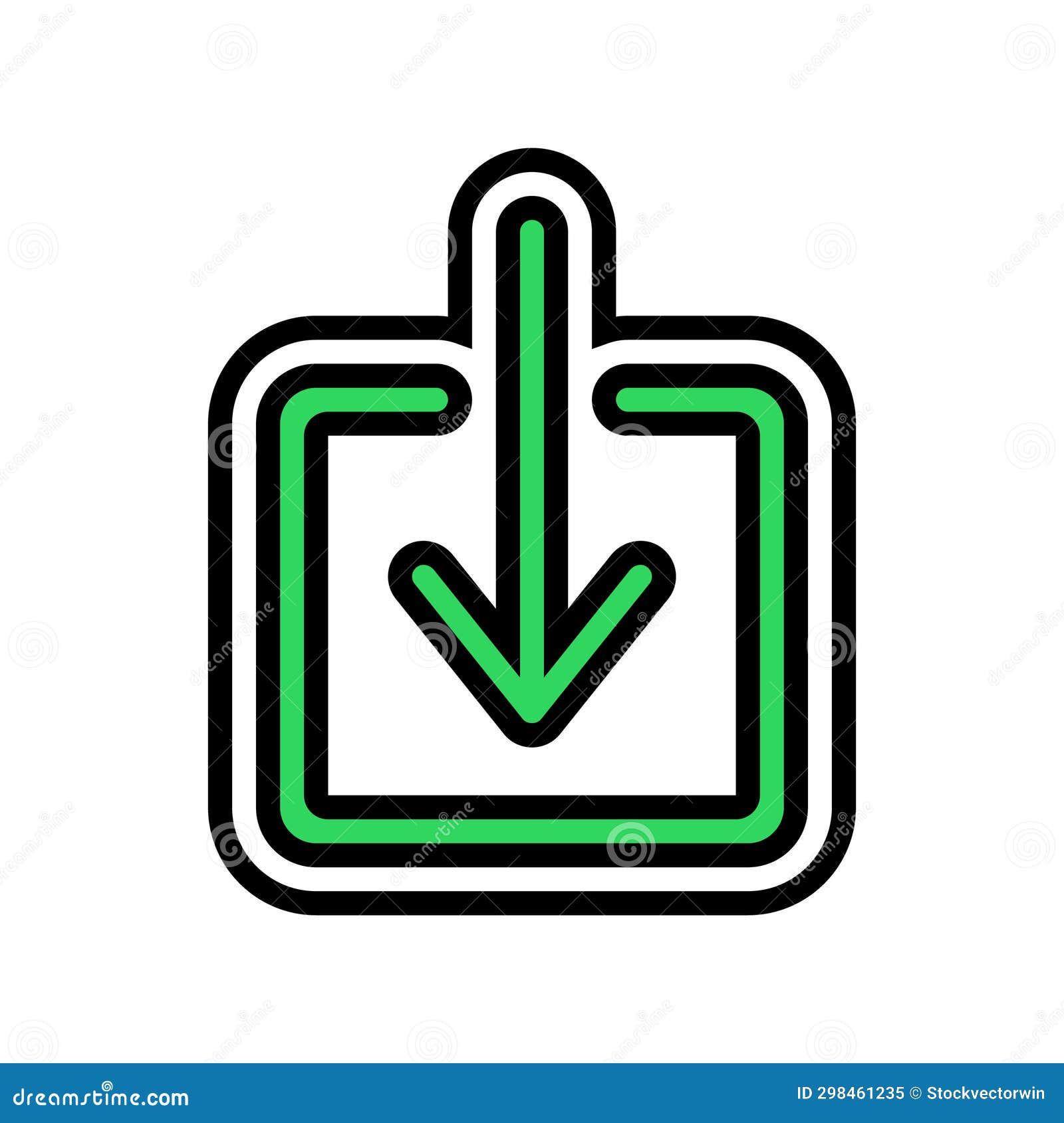 Down Arrow Data Loading Color Icon Vector Illustration Stock Vector ...