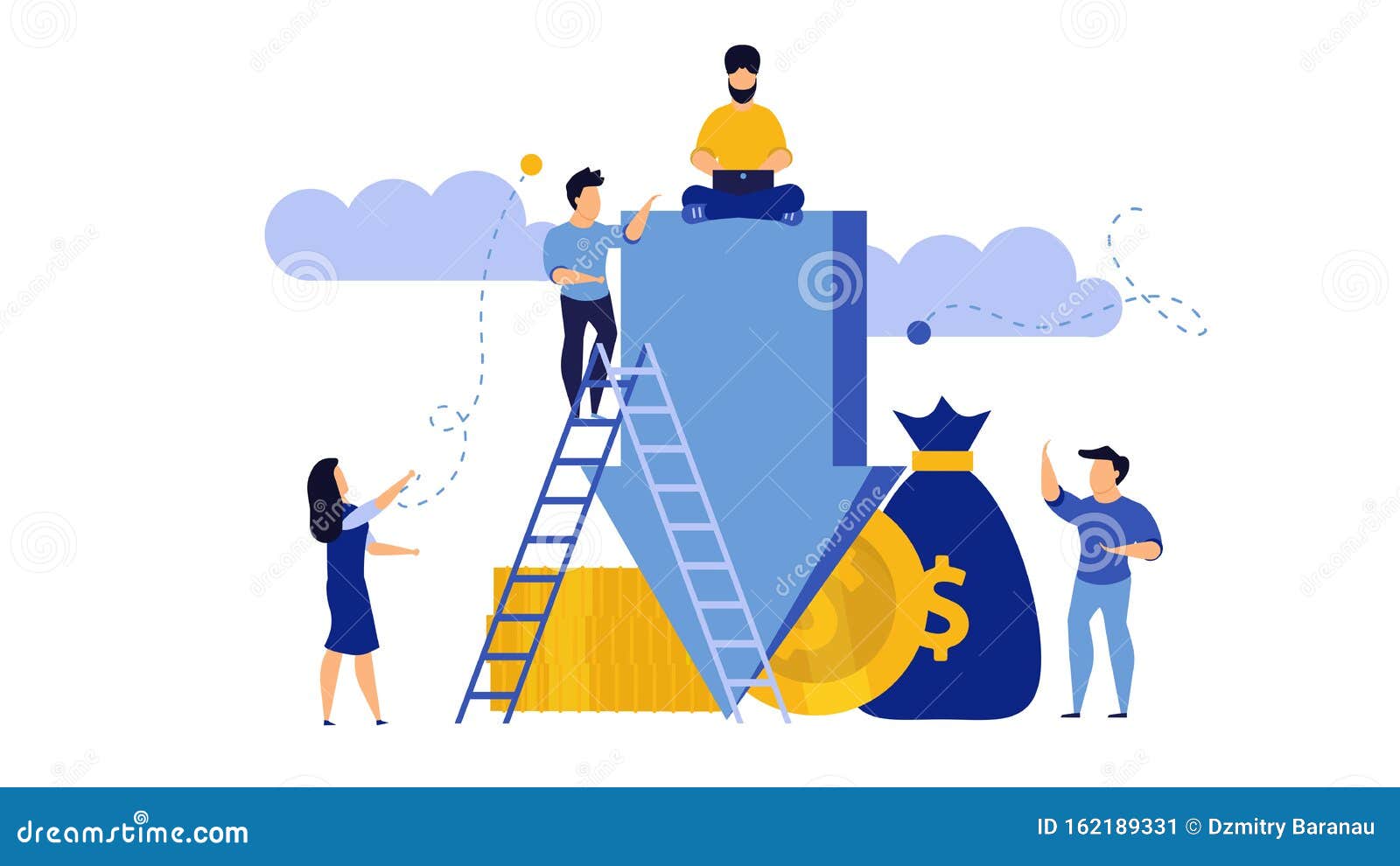 Arrow Decrease Icon Symbol. Economy Stretching Rising Drop Fall Down ...