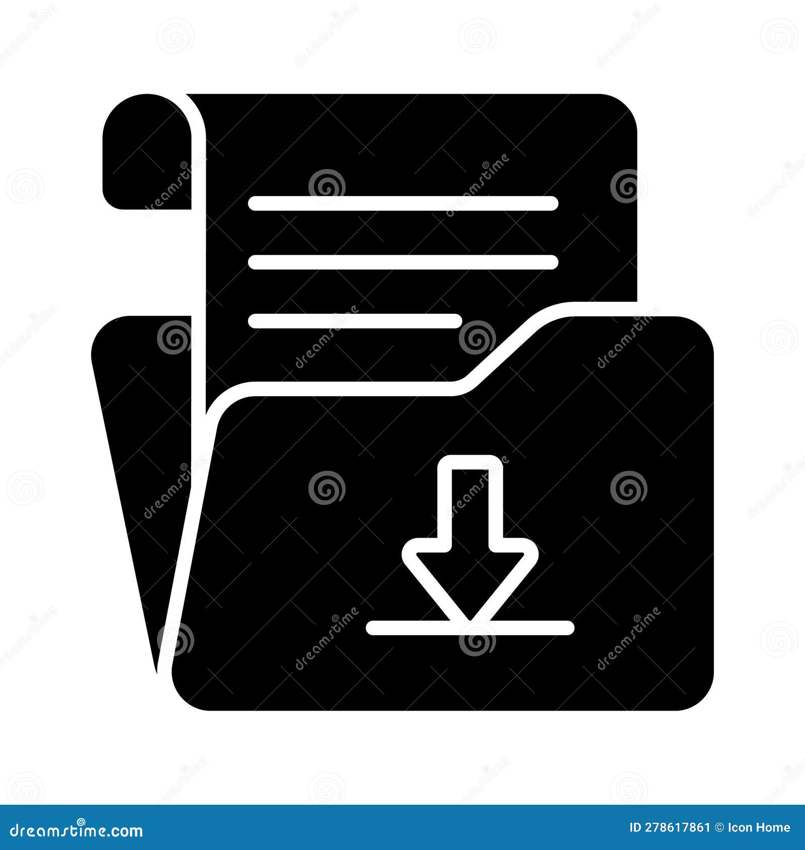 Down Arrow on File Folder Depicting Vector of File Download in Modern ...