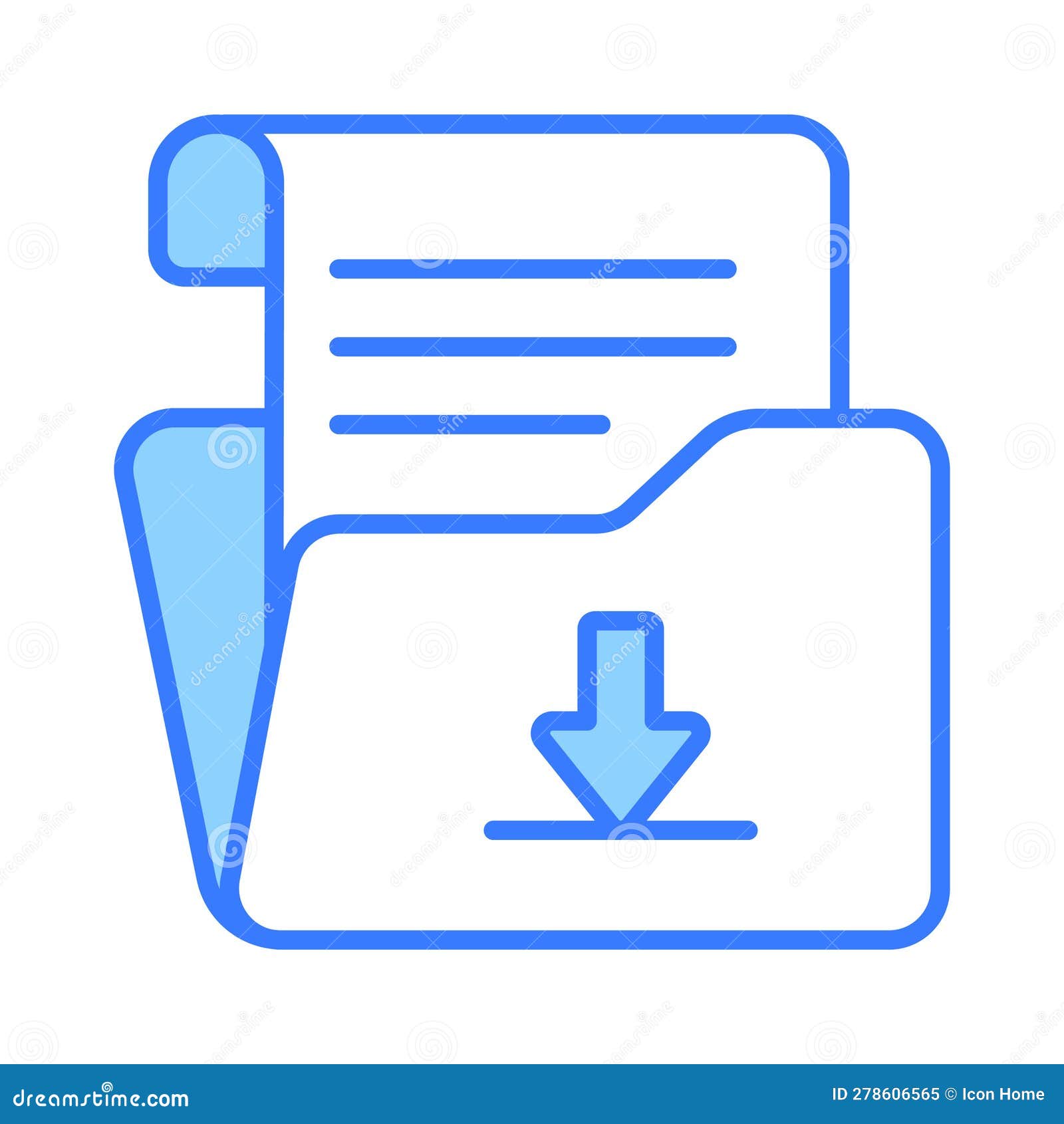 Down Arrow on File Folder Depicting Vector of File Download in Modern ...