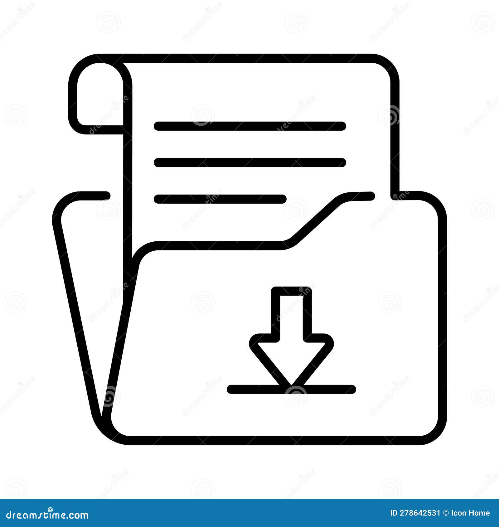 Down Arrow on File Folder Depicting Vector of File Download in Modern ...
