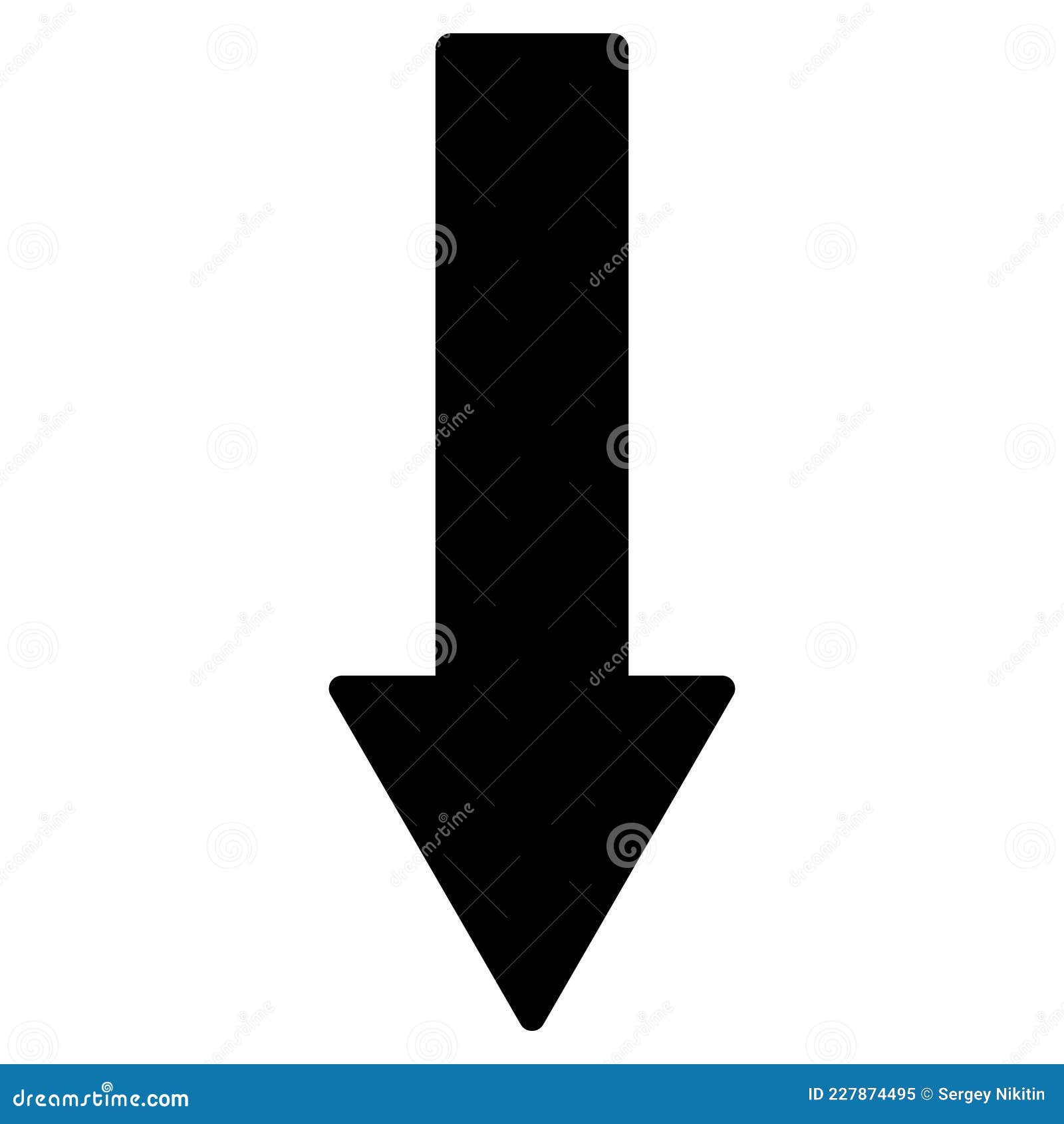 Down Arrow Flat Icon Symbol Stock Vector - Illustration of receive ...
