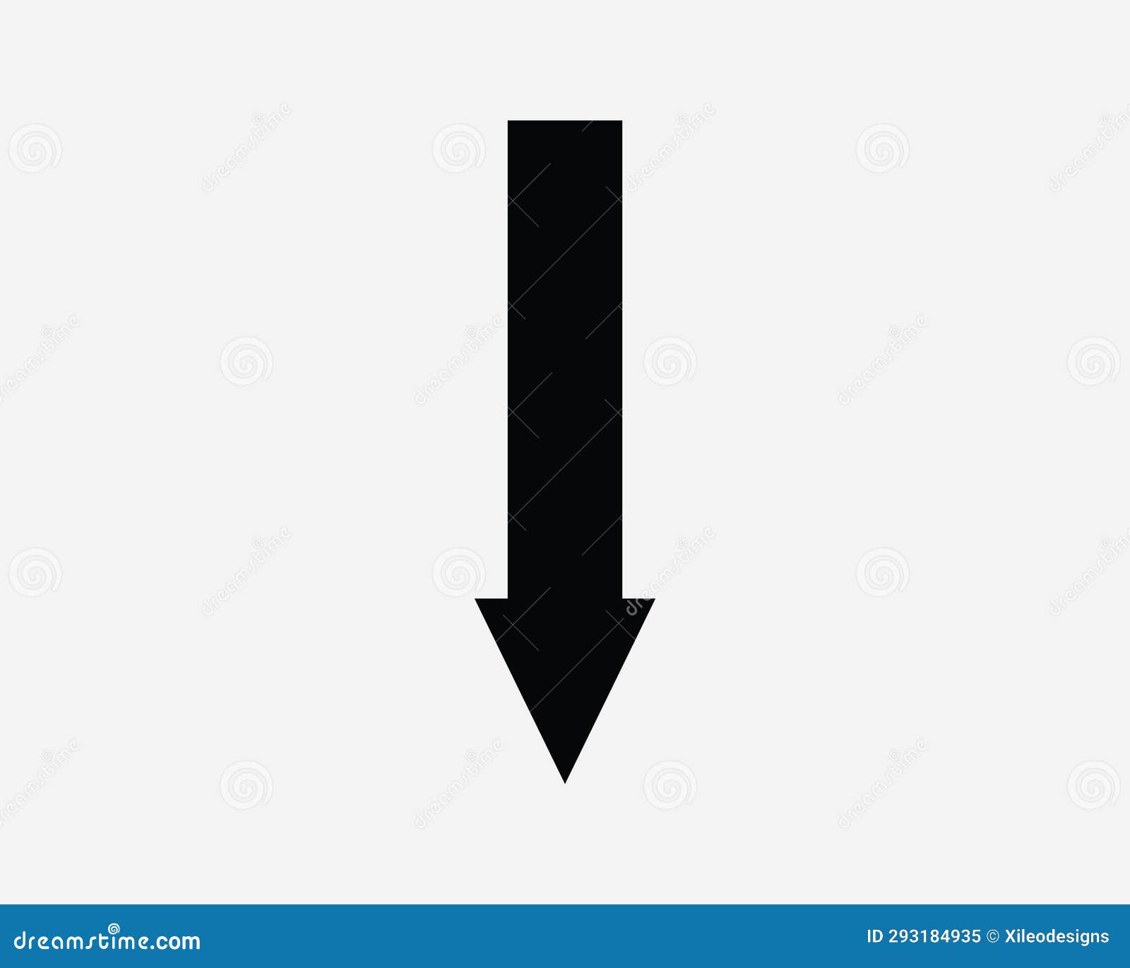 Down Arrow Icon Ahead South Backward Reverse Direction Navigation ...