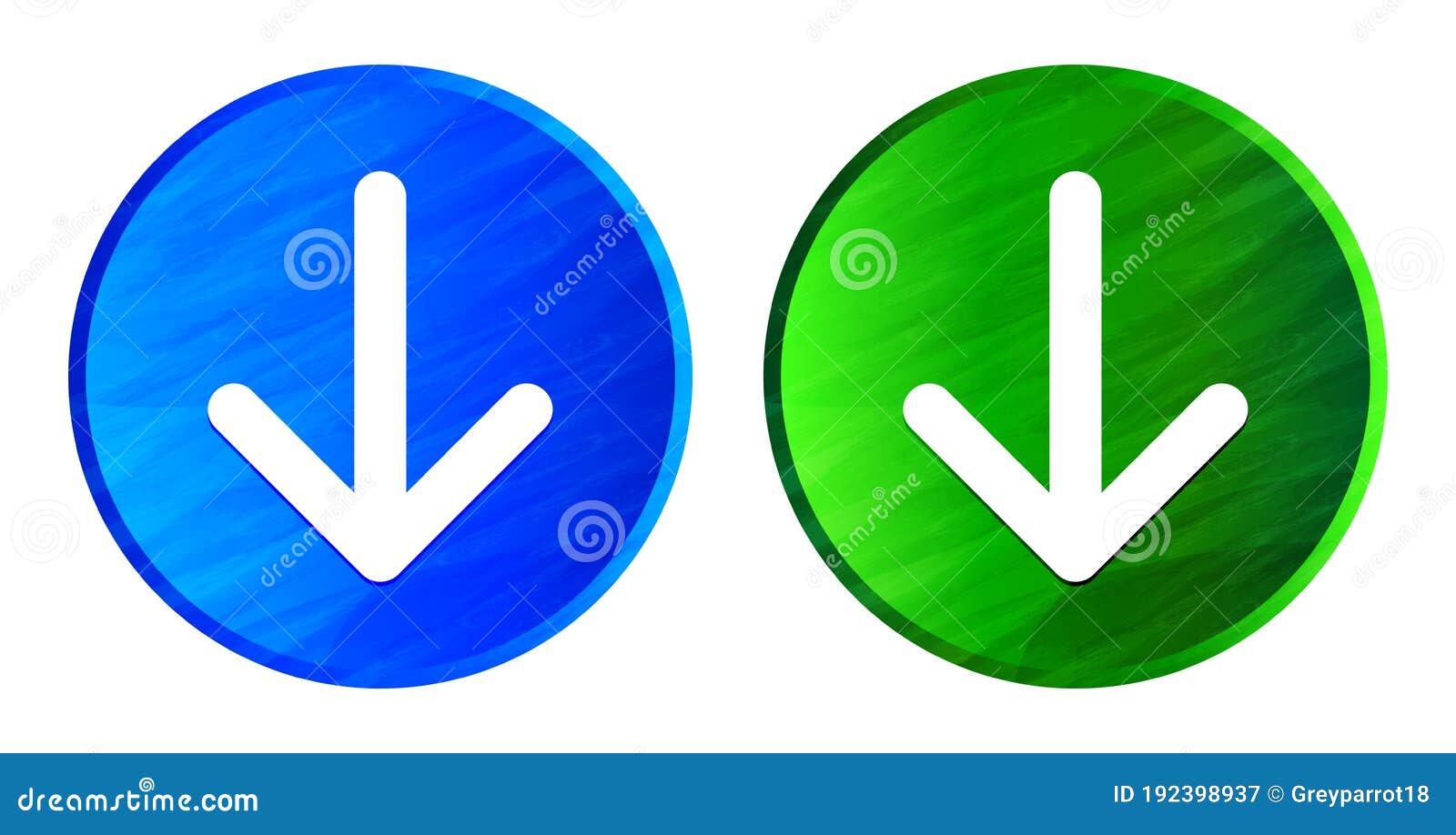 Down Arrow Icon Grunge Texture Round Button Set Illustration Stock ...