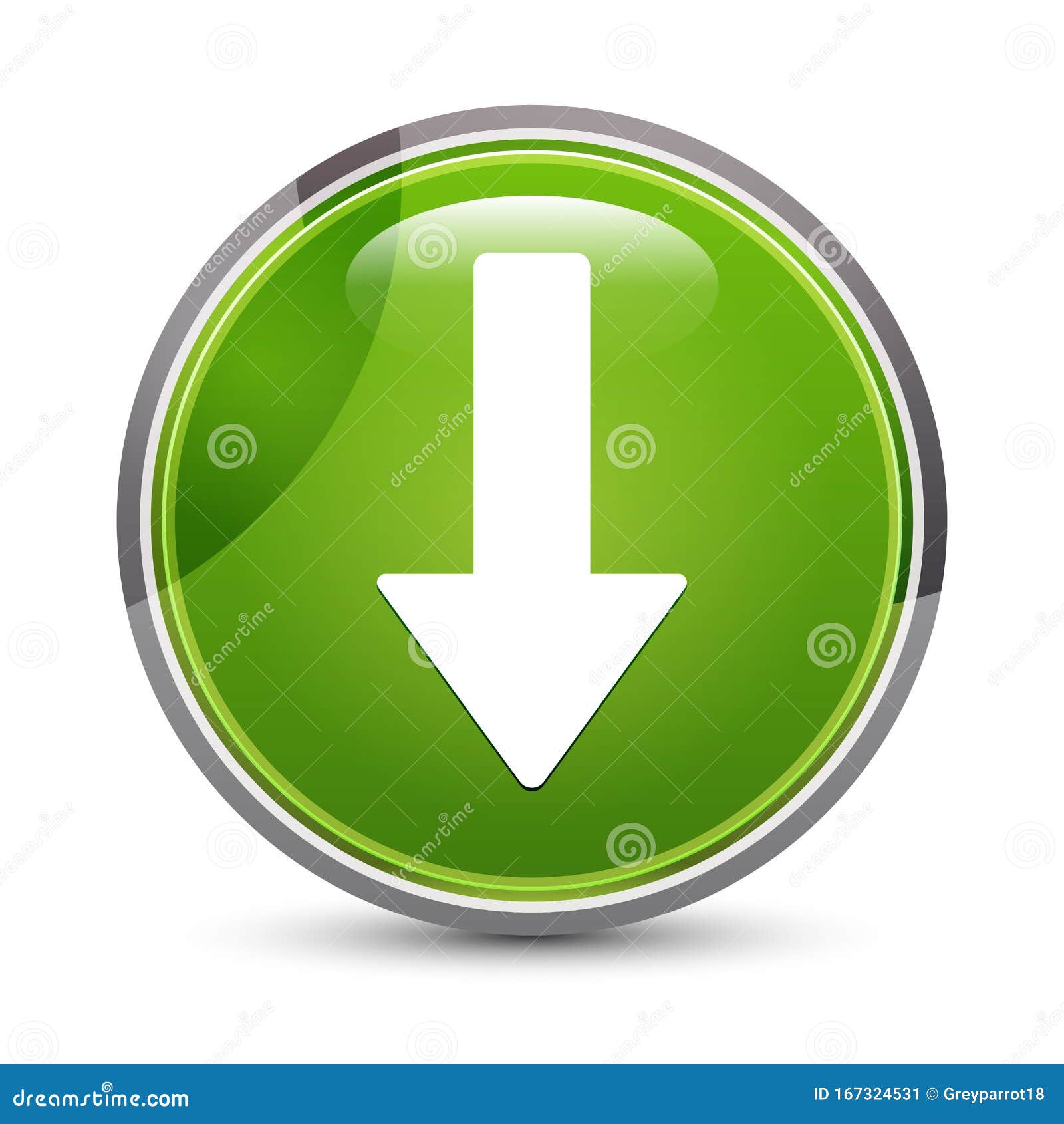 Down Arrow Icon Elegant Green Round Button Vector Illustration Stock ...